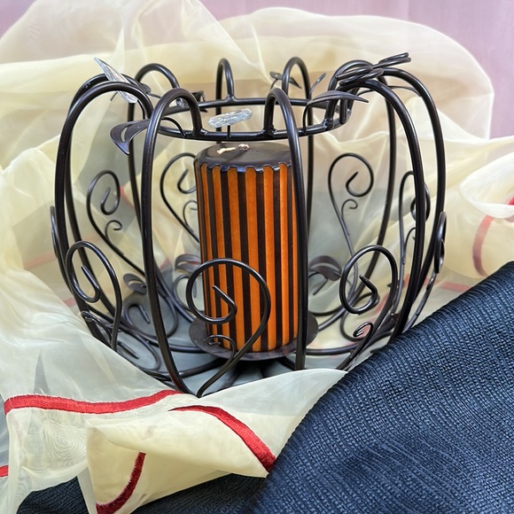 PartyLite | Accents | Partylite Pumpkin Pillar Candle Holder Metal ...